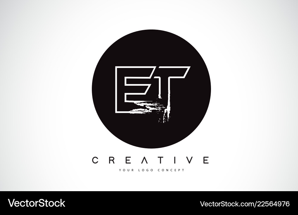 Et modern leter logo design with black and white Vector Image