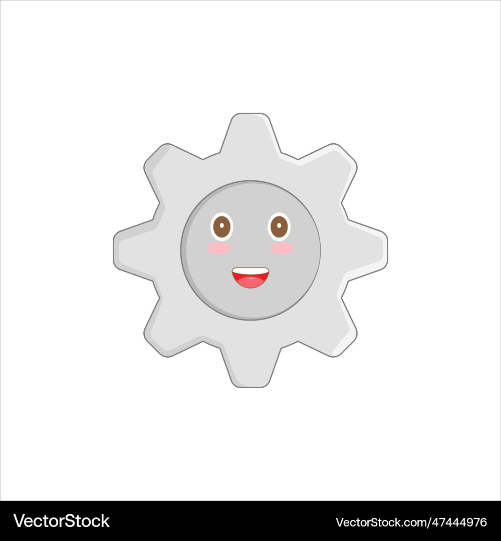 Gear cog mascot character isolated icon character Vector Image