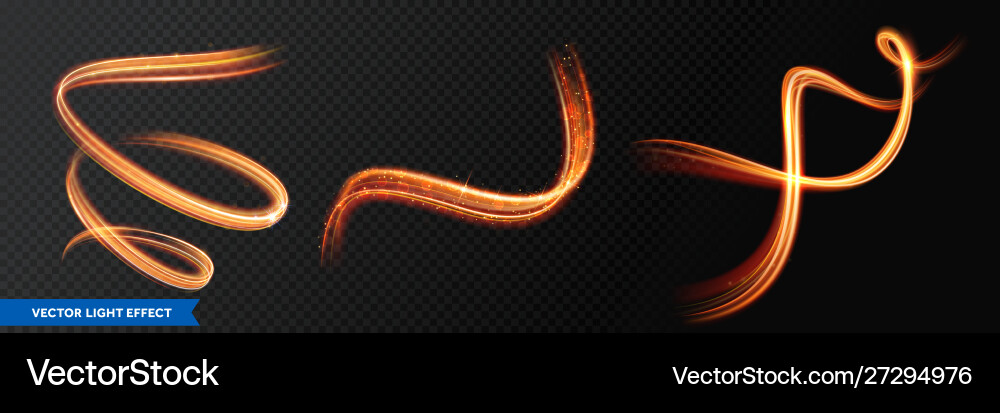 Light trails golden glitter glow and sparkling Vector Image