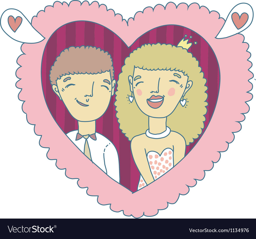 Love couple hand-drawn Royalty Free Vector Image