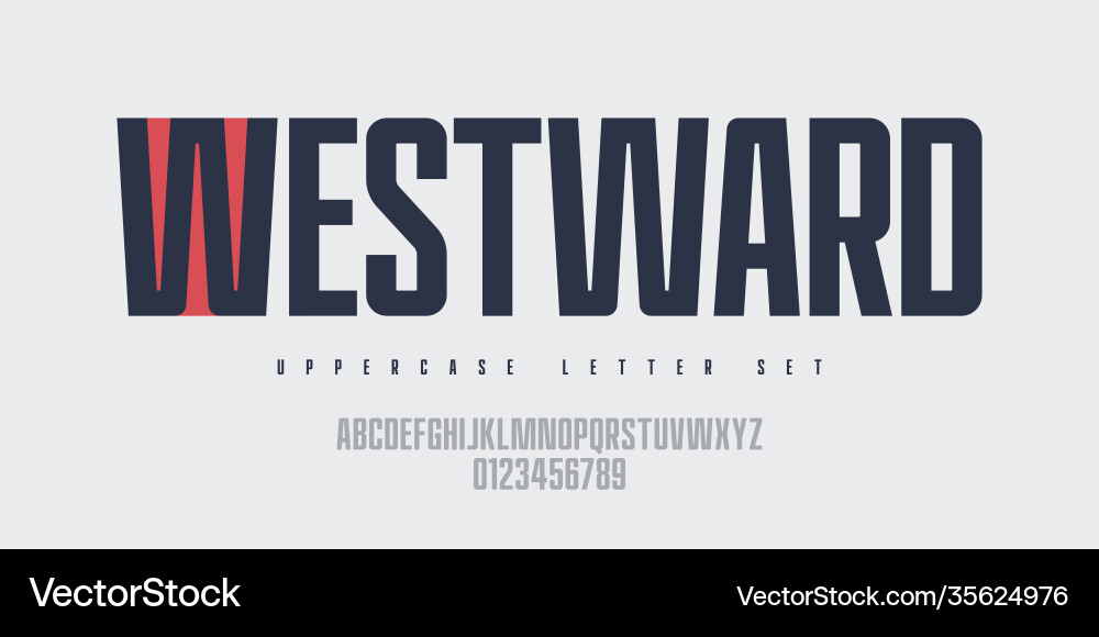 Narrow sans serif font uppercase letter Royalty Free Vector