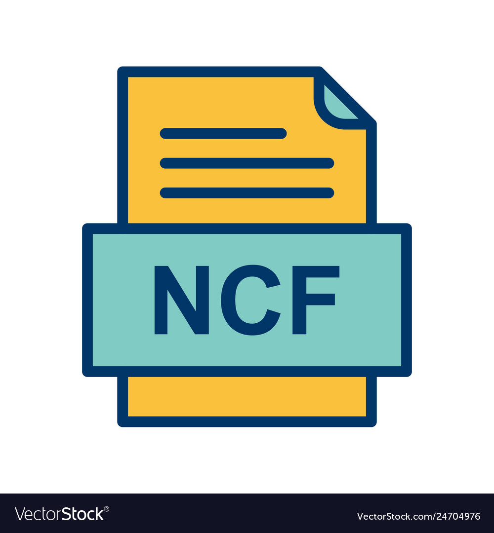 Ncf file document icon Royalty Free Vector Image