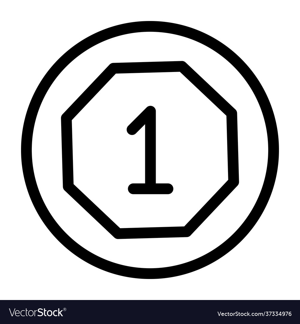 One coin Royalty Free Vector Image - VectorStock