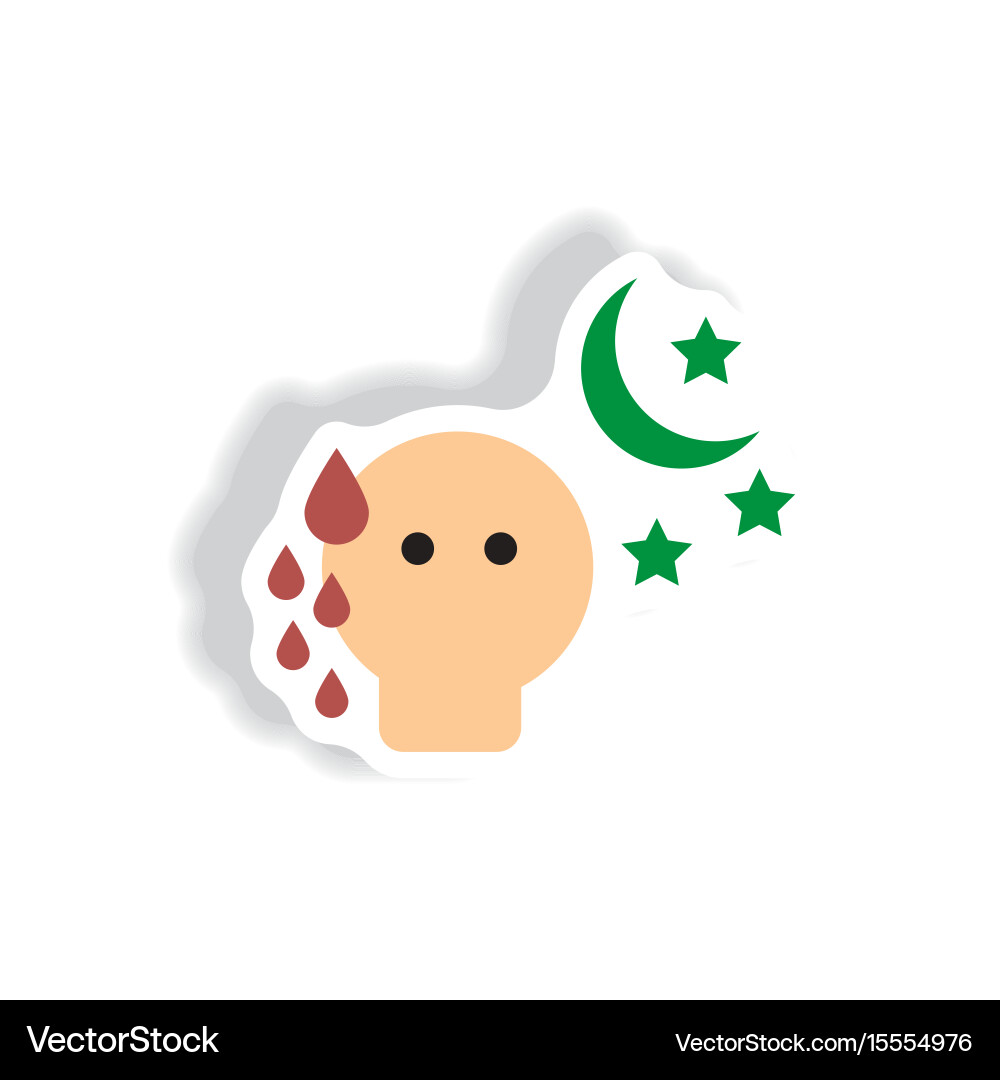 Paper sticker various symptoms of Royalty Free Vector Image