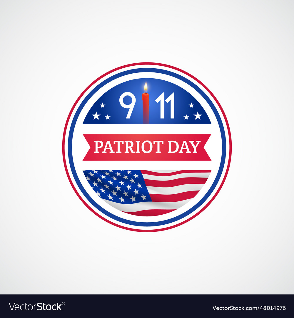 Patriot day label with american flag 911 day Vector Image