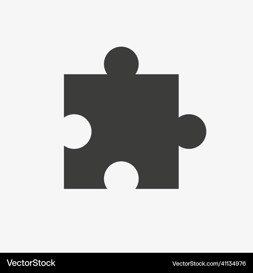 Piece of puzzle icon on white background Vector Image