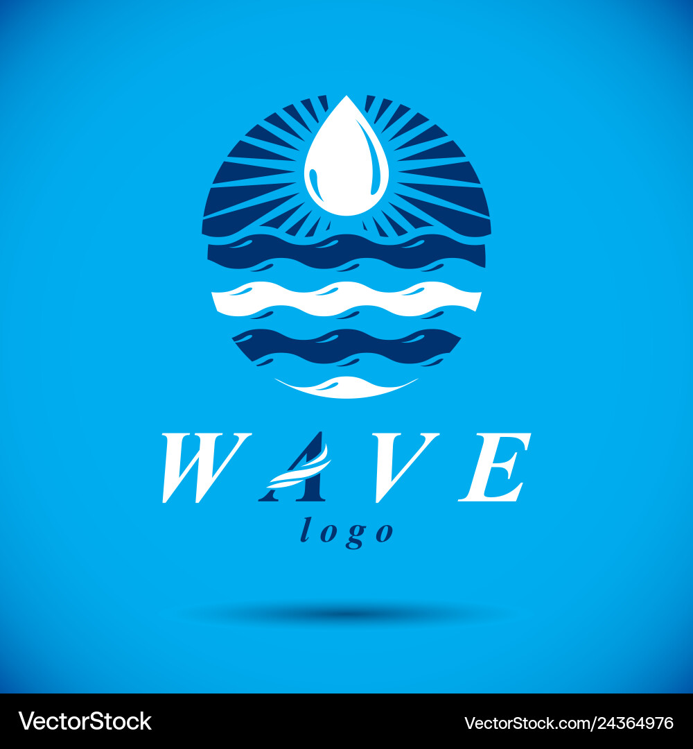 Pure aqua ecology logo human water reserves theme Vector Image