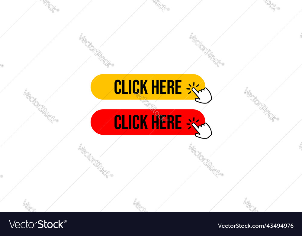 Red and yellow click here buttons Royalty Free Vector Image