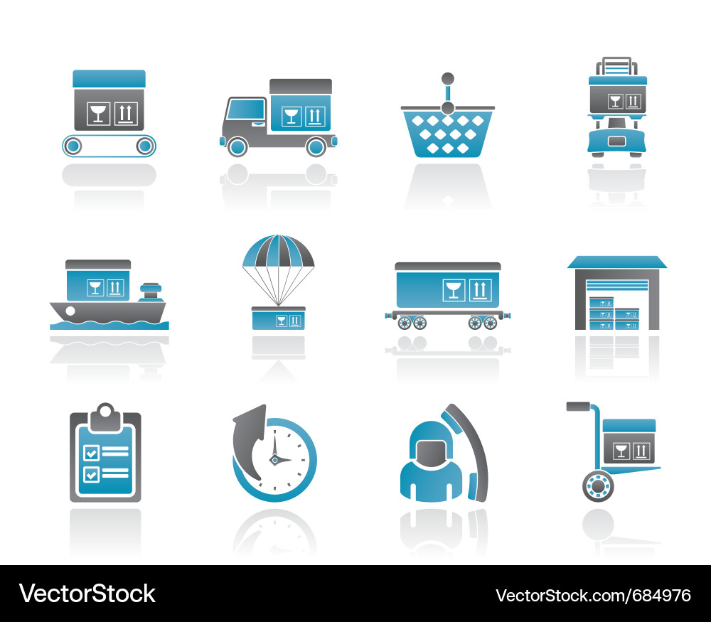 Shipping and Logistics Icons Royalty Free Vector Image