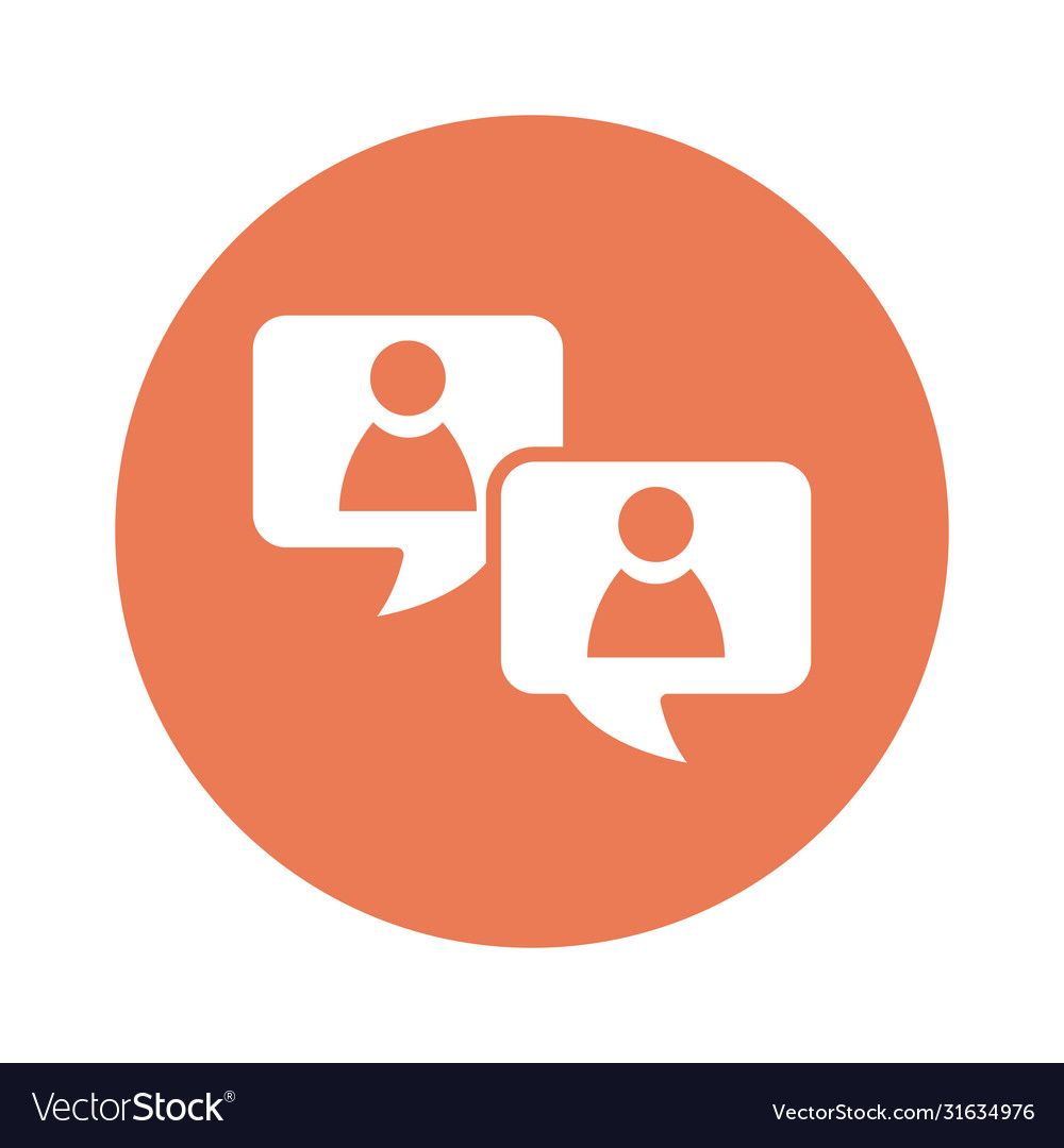 Speech bubbles with users block style icon Vector Image