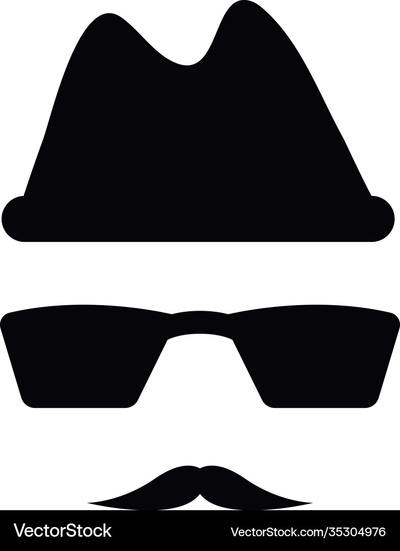 Spy with mustache icon design template isolated Vector Image