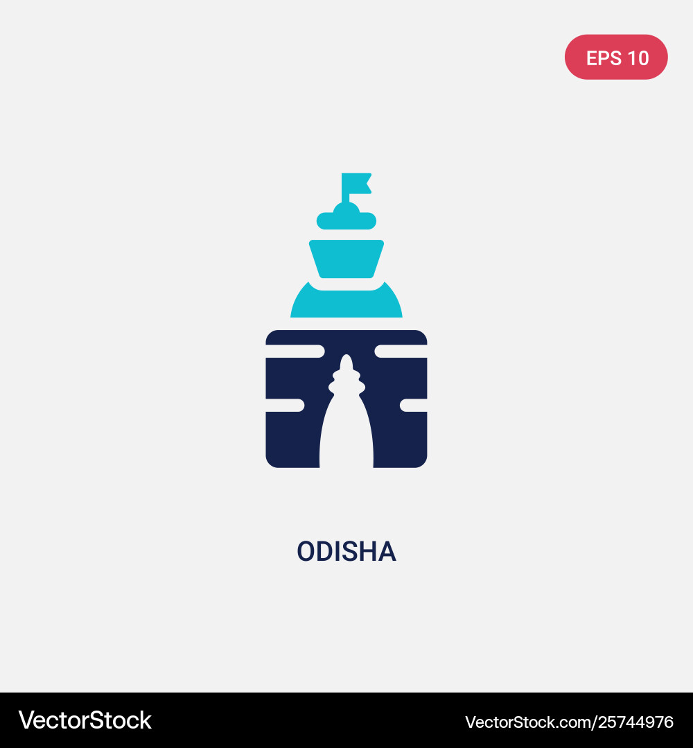 Two color odisha icon from india concept isolated Vector Image