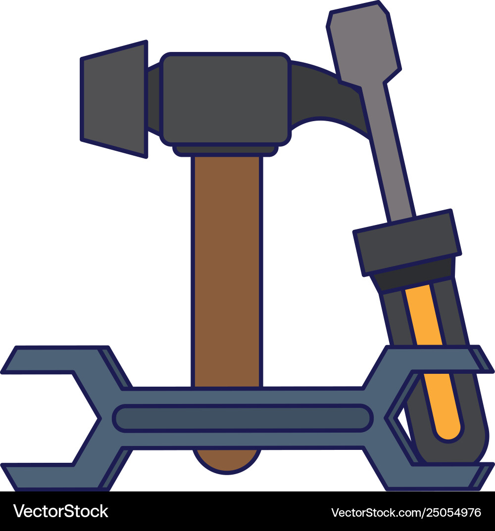 Various tools for repair and construction blue Vector Image