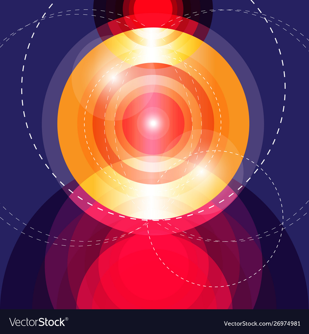 Abstract glowing circles shape on a dark Vector Image