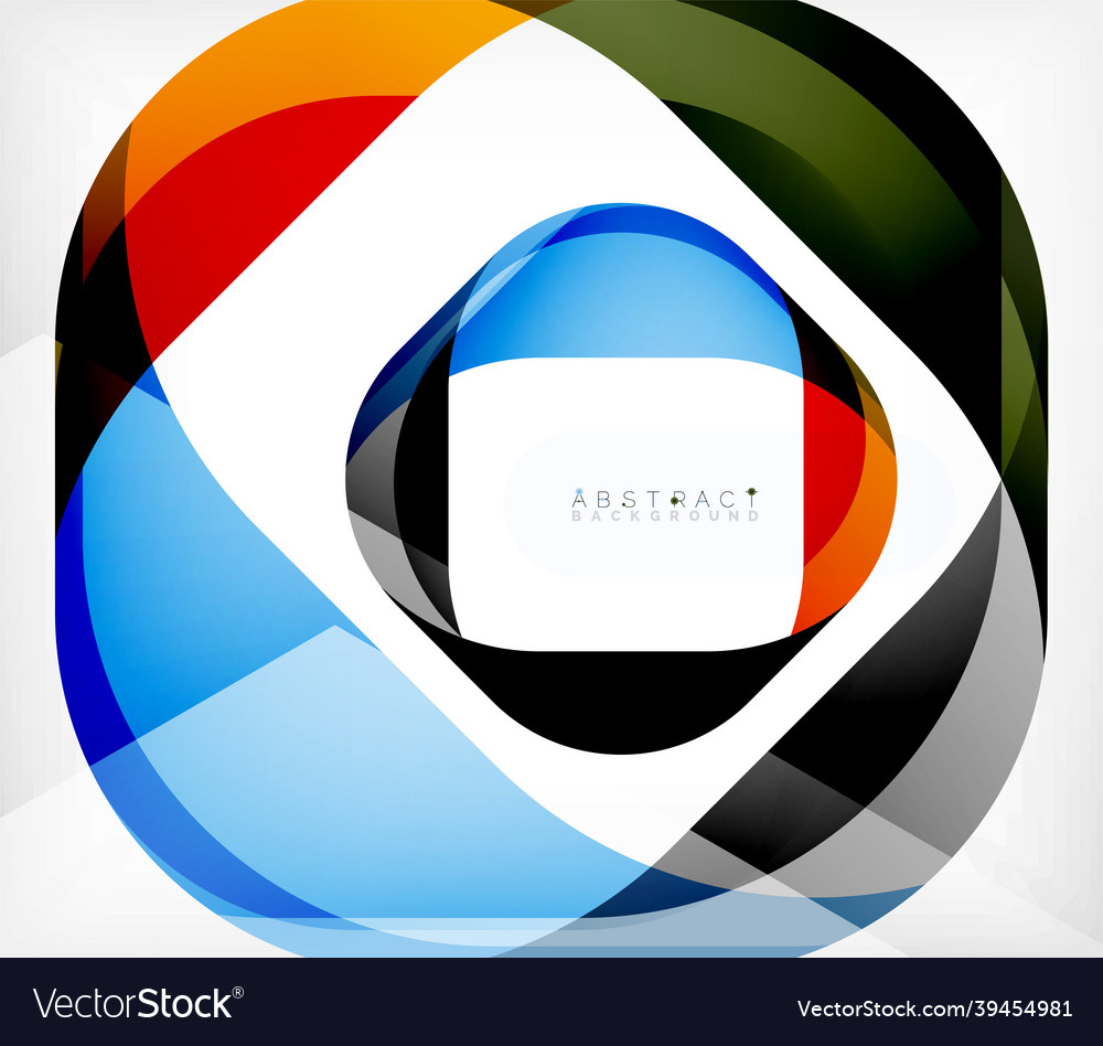 Abstract square shape with overlapping waves Vector Image