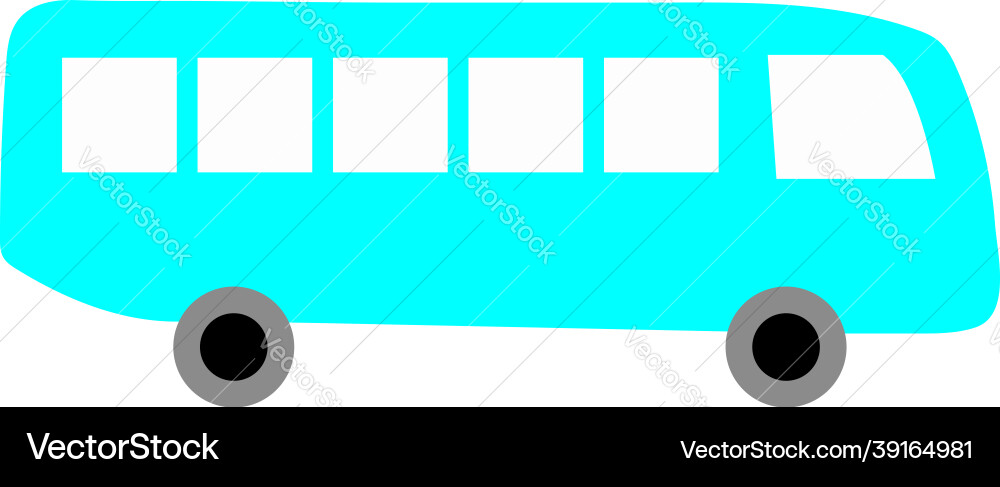 Blue tourist bus on a white background Royalty Free Vector