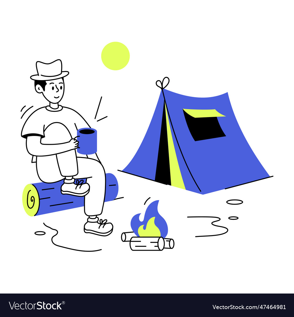 Camping coffee Royalty Free Vector Image - VectorStock