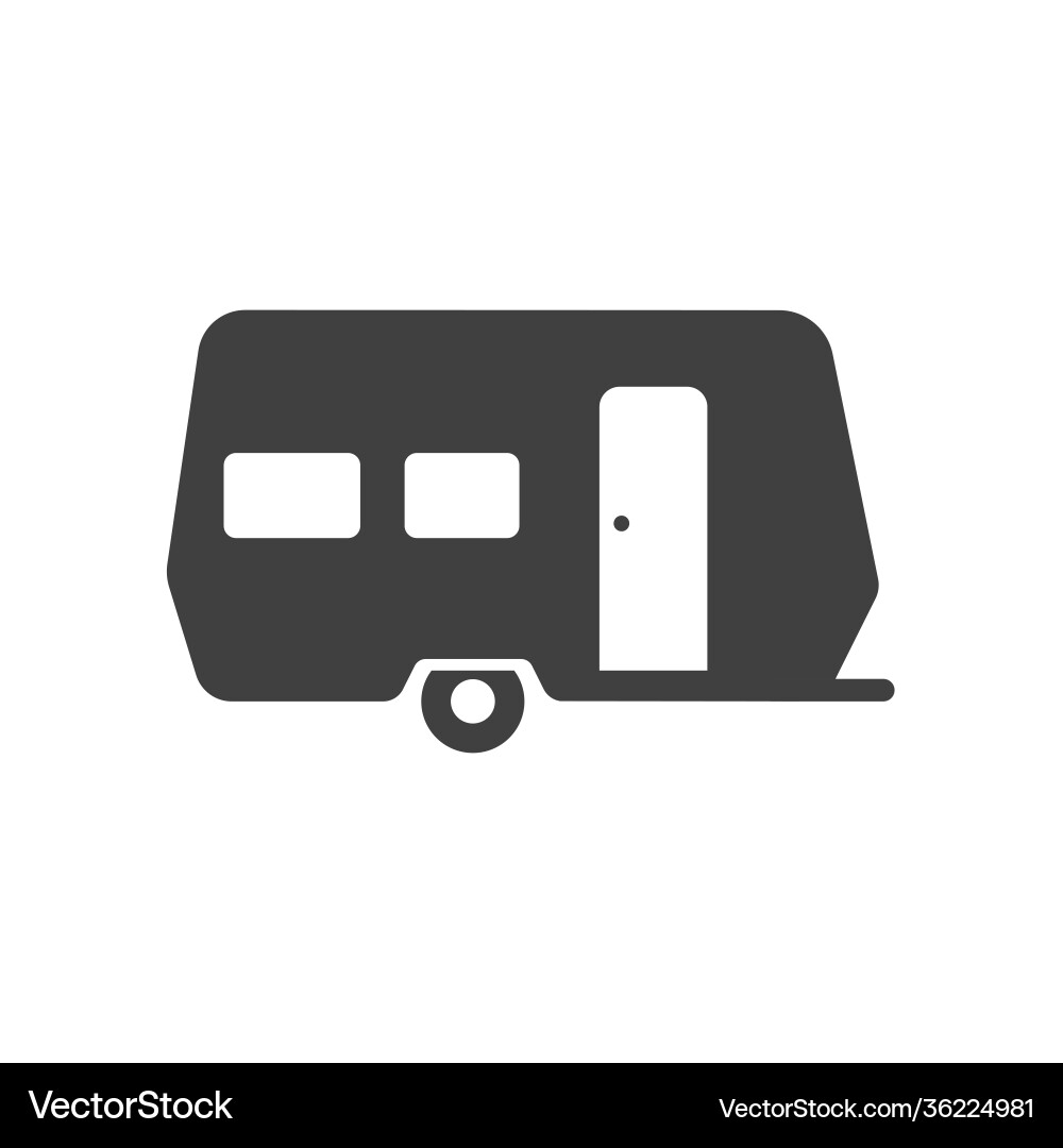 Camping travel or camper trailer caravan bold Vector Image