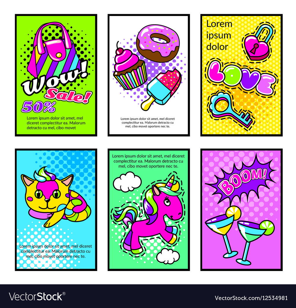 Comic posters set Royalty Free Vector Image - VectorStock