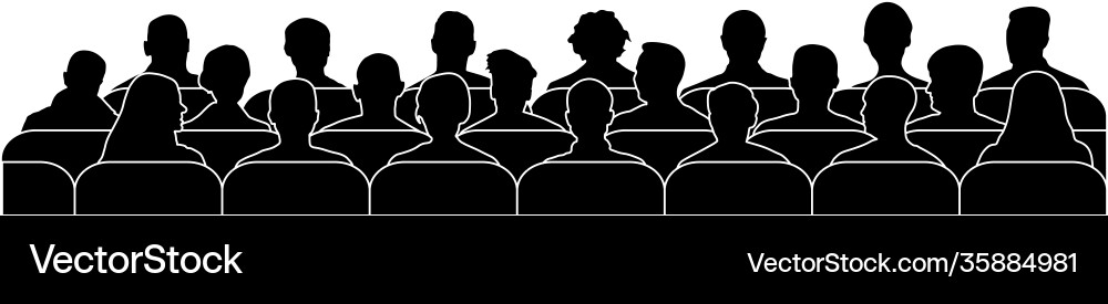Crowd people in auditorium audience cinema Vector Image