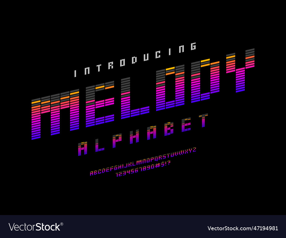 Equalizer font Royalty Free Vector Image - VectorStock