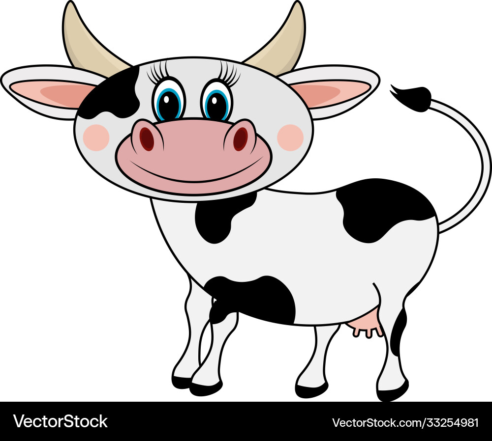 Funny and spotted cow symbol Royalty Free Vector Image
