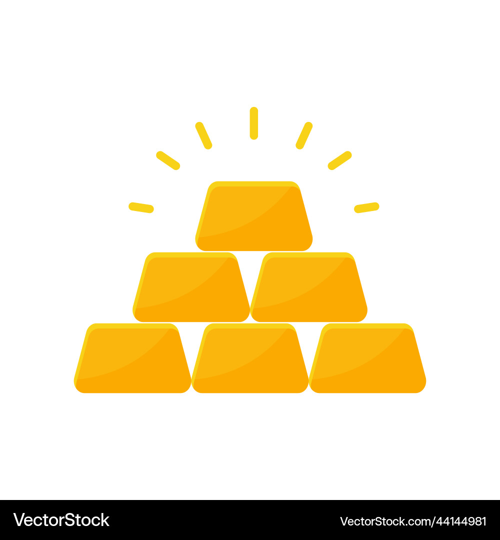 Gold bar icon stacked yellow bars concept Vector Image
