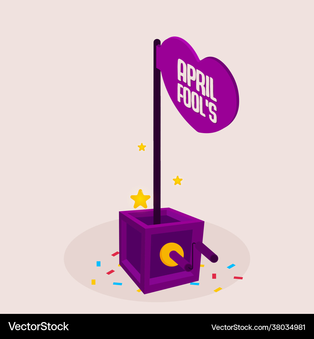 Isolated heart purple april fools Royalty Free Vector Image