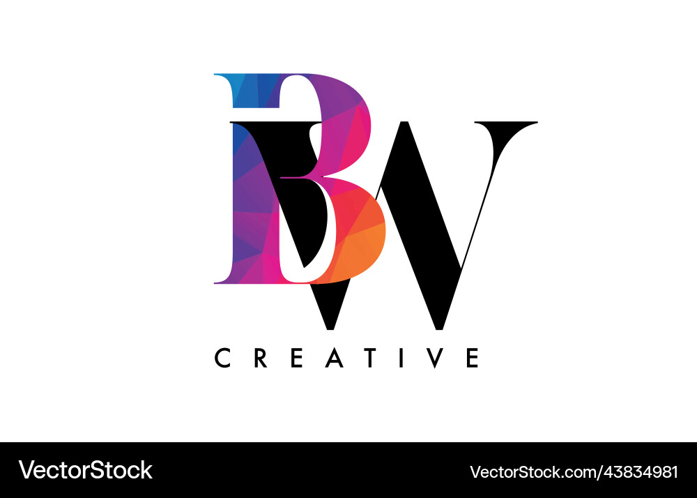 Letter design with creative cut and colorful Vector Image