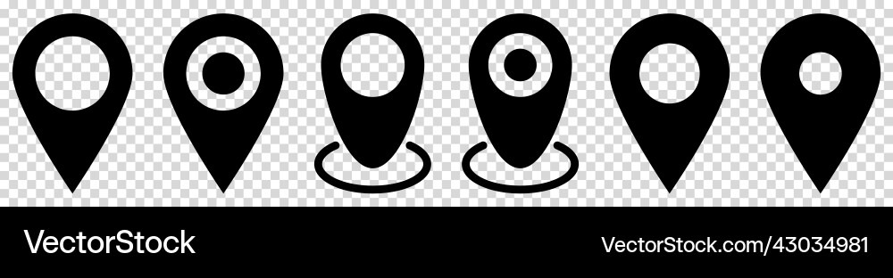 Map pin icons location pin sign Royalty Free Vector Image