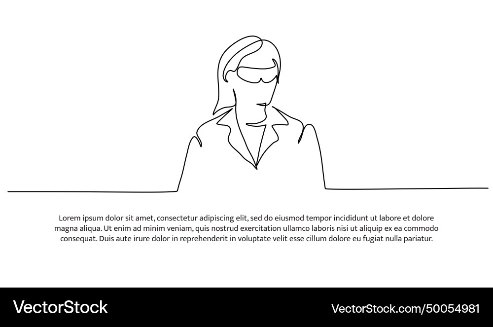 One continuous line design of a portrait Vector Image