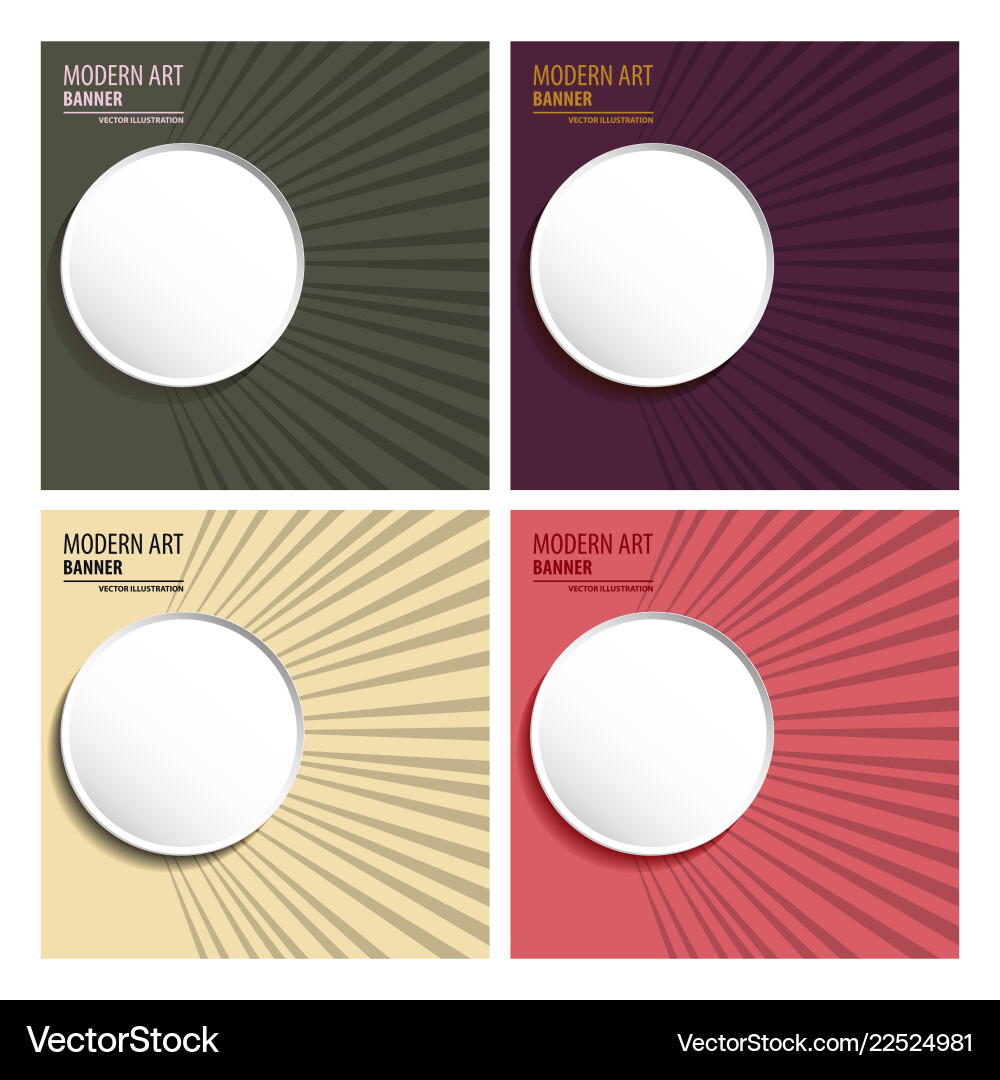 Set of modern art abstract banner square frame Vector Image