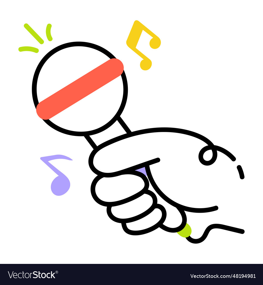 Singing mic Royalty Free Vector Image - VectorStock