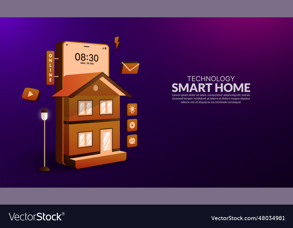 Smart home technology concept electronics device Vector Image