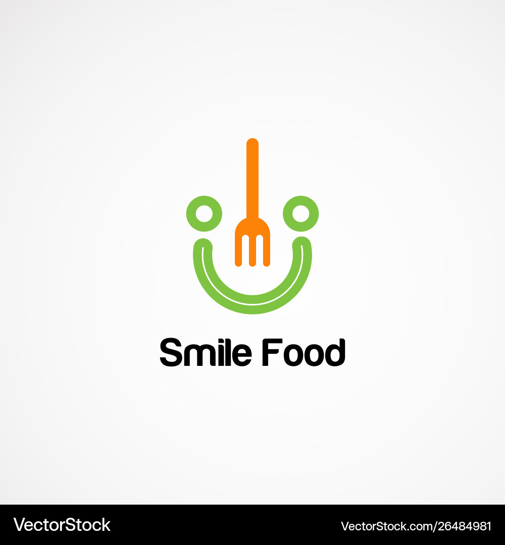 Smile fun face food logo icon element an Vector Image