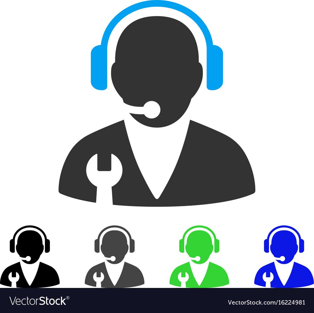 Support manager flat icon Royalty Free Vector Image