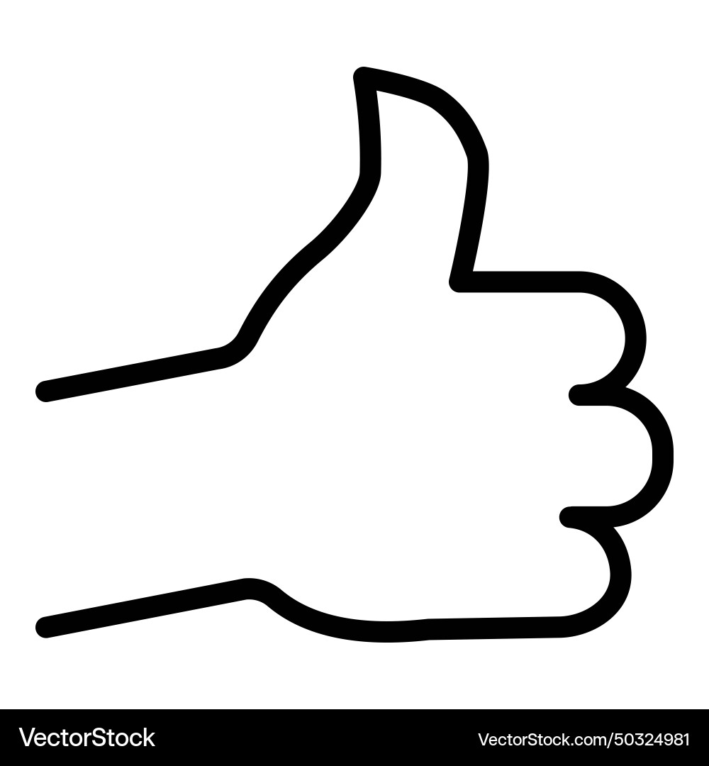 Thumbs up cartoon flat icon isolated on white Vector Image