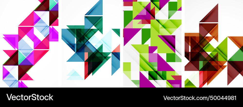 Triangle poster set for wallpaper business card Vector Image