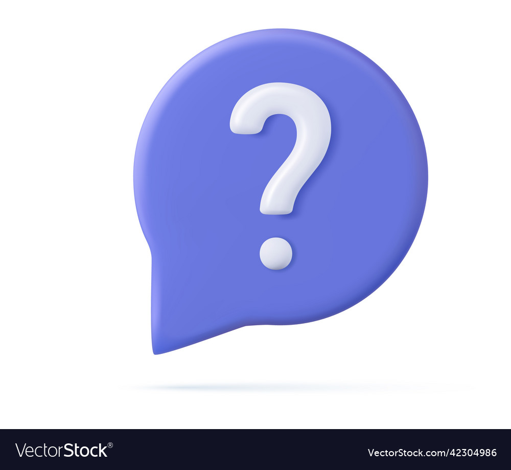 3d speech bubble with question mark Royalty Free Vector