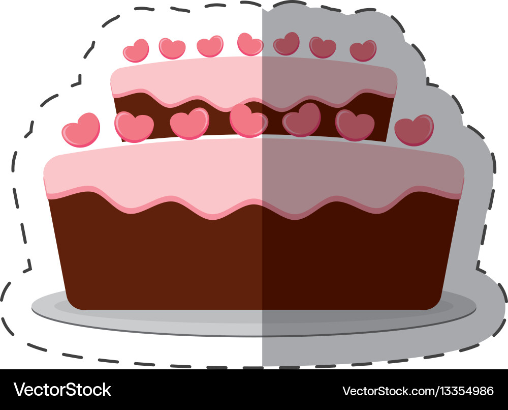 Cake pastry dessert shadow Royalty Free Vector Image