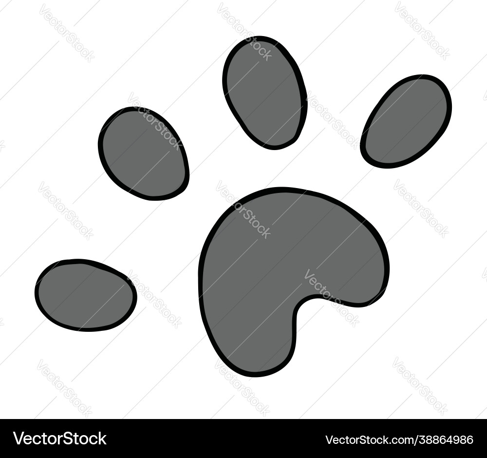 Cartoon animal footprint Royalty Free Vector Image