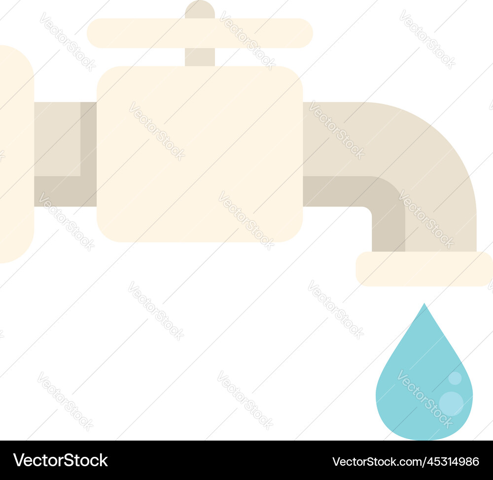 Economy water tap icon flat smart Royalty Free Vector Image