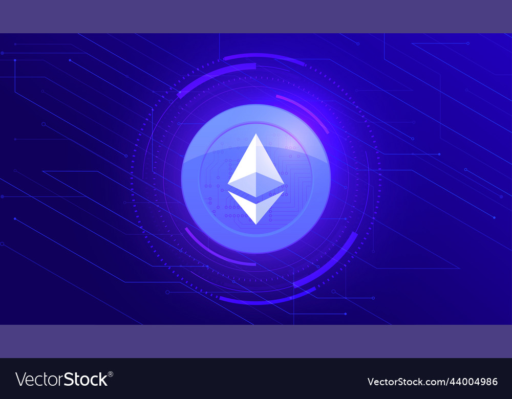 Ethereum eth banner coin cryptocurrency Royalty Free Vector