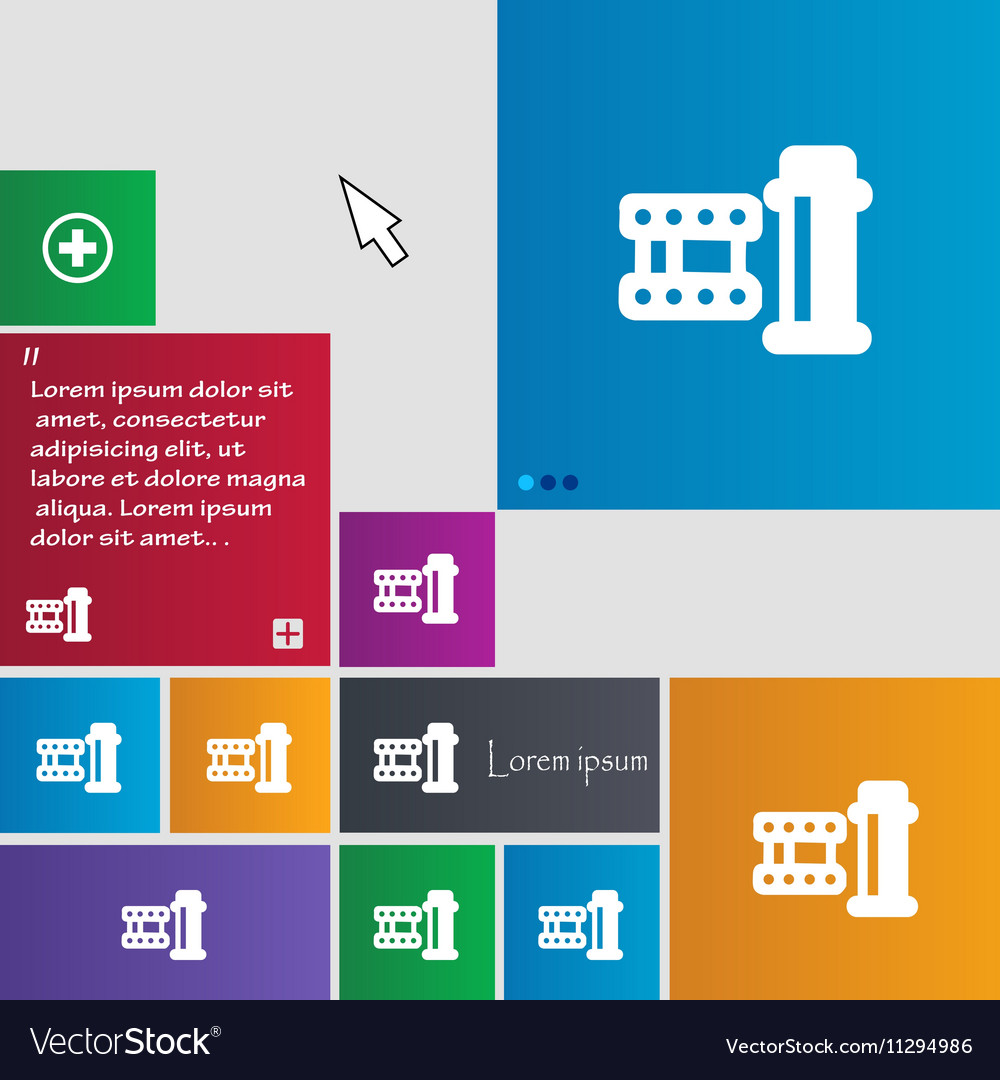 Film icon sign buttons modern interface website Vector Image