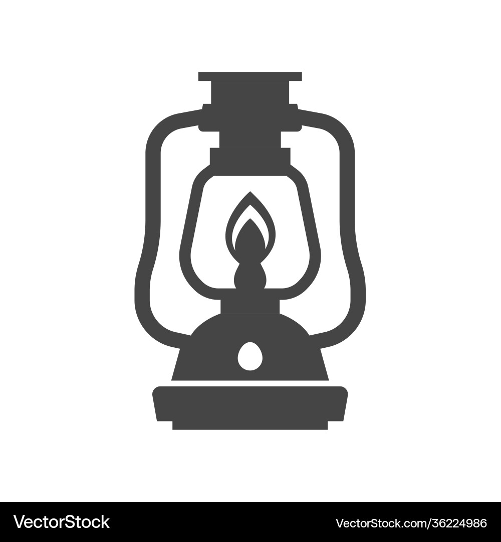 Gas lamp bold black silhouette icon isolated Vector Image