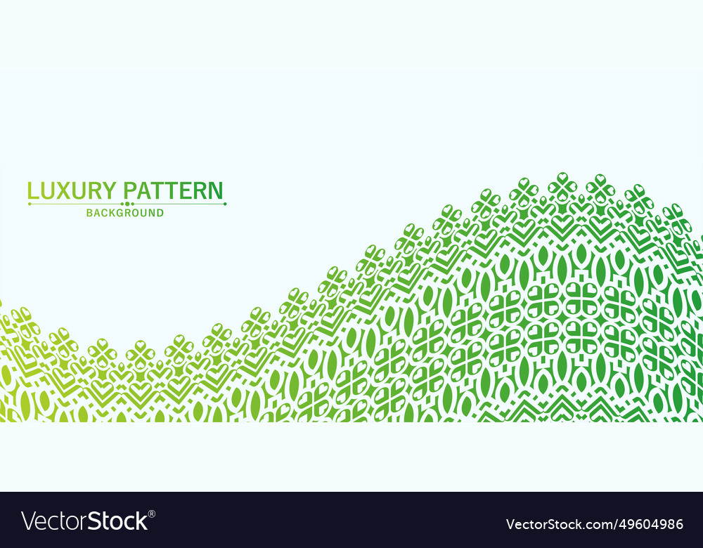Green ornament pattern design background Vector Image
