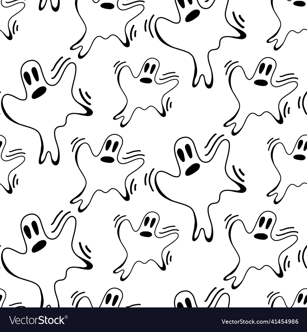 Halloween ghost seamless pattern isolated Vector Image