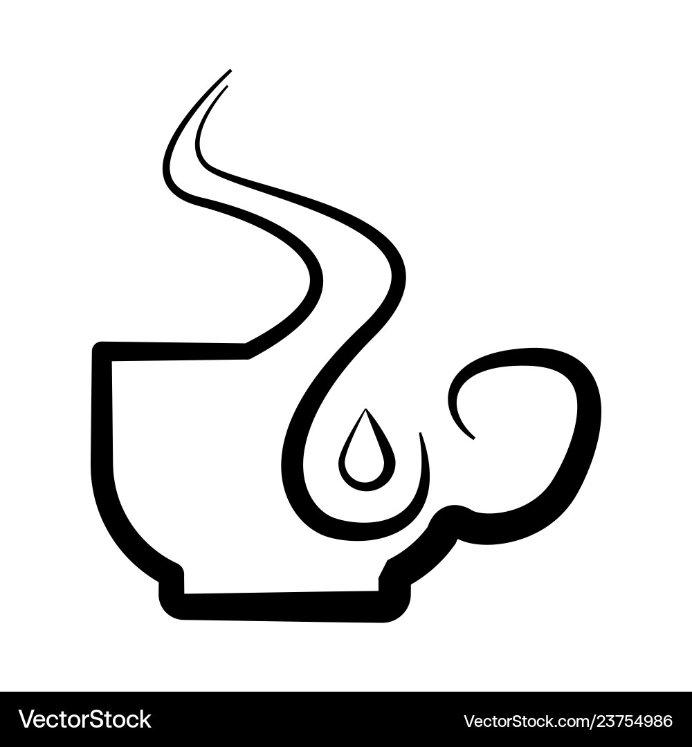 Icon of porcelain cup classic shape Royalty Free Vector