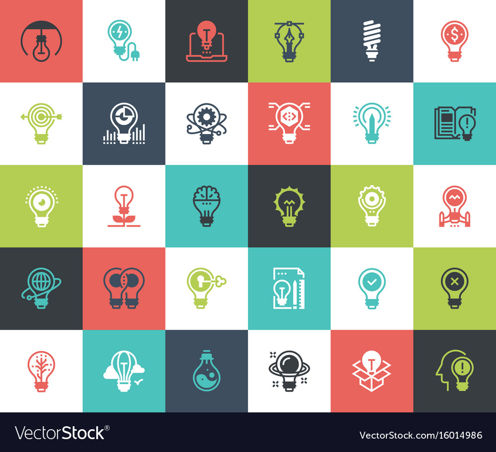 Light bulbs icons Royalty Free Vector Image - VectorStock