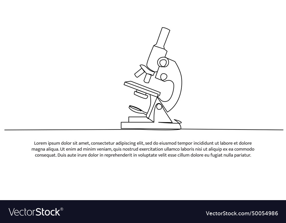 Microscope one continuous line design decorative Vector Image